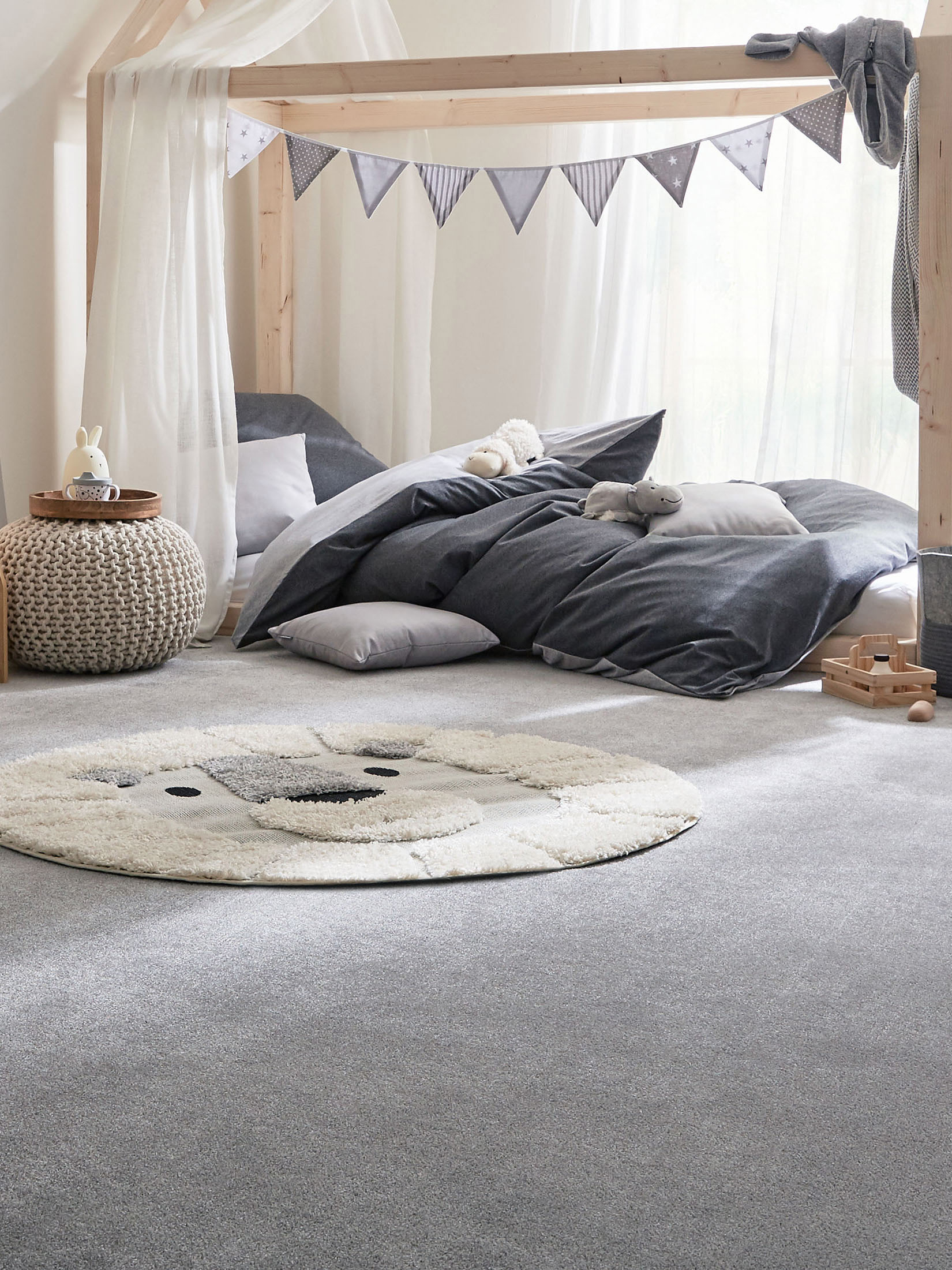 Velours-Teppichboden von Kibek - Emotion in Grau, 400 cm breit