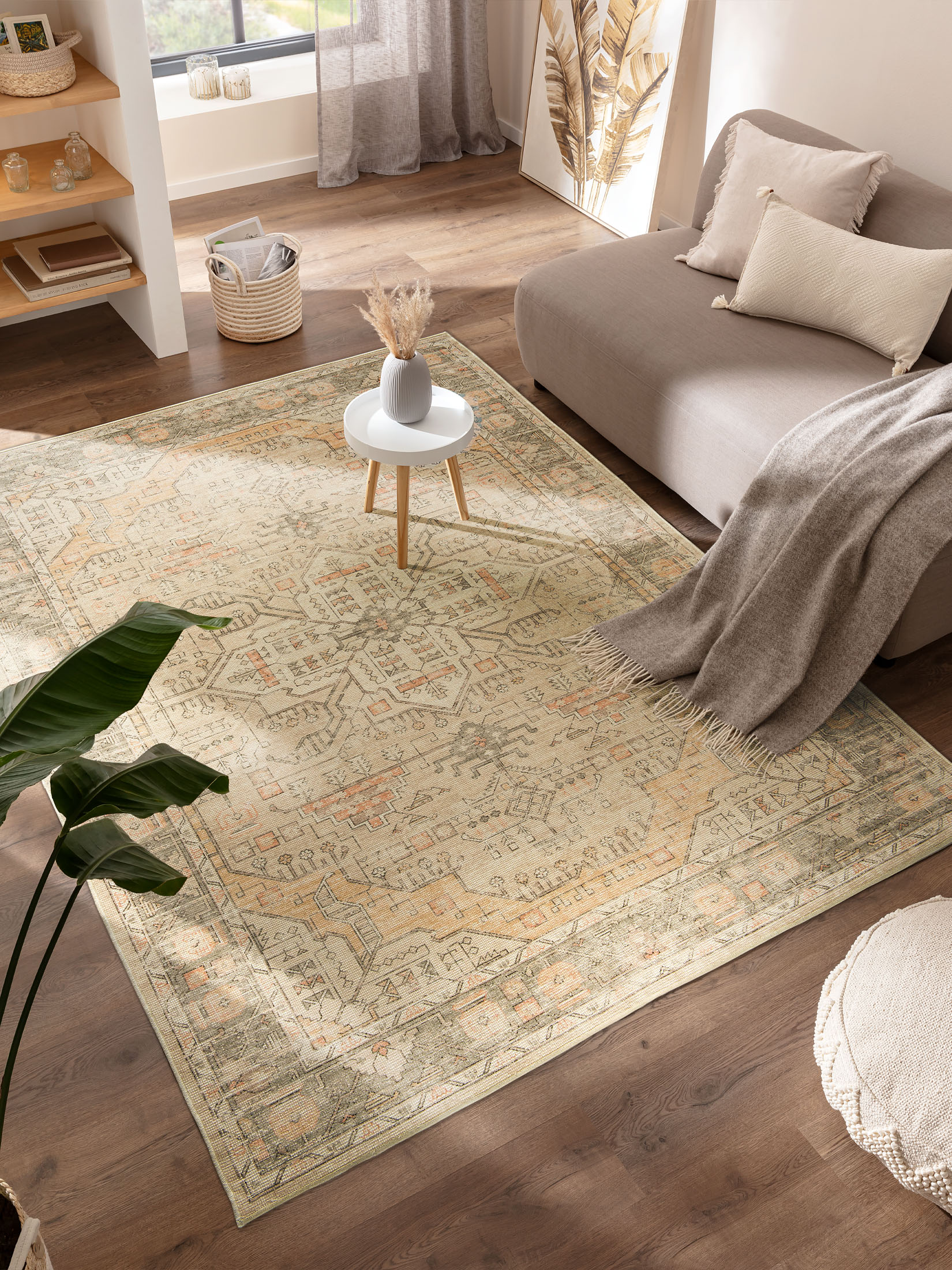 Vintage-Teppich von Kibek - Naliya in Beige, 170 x 240 cm