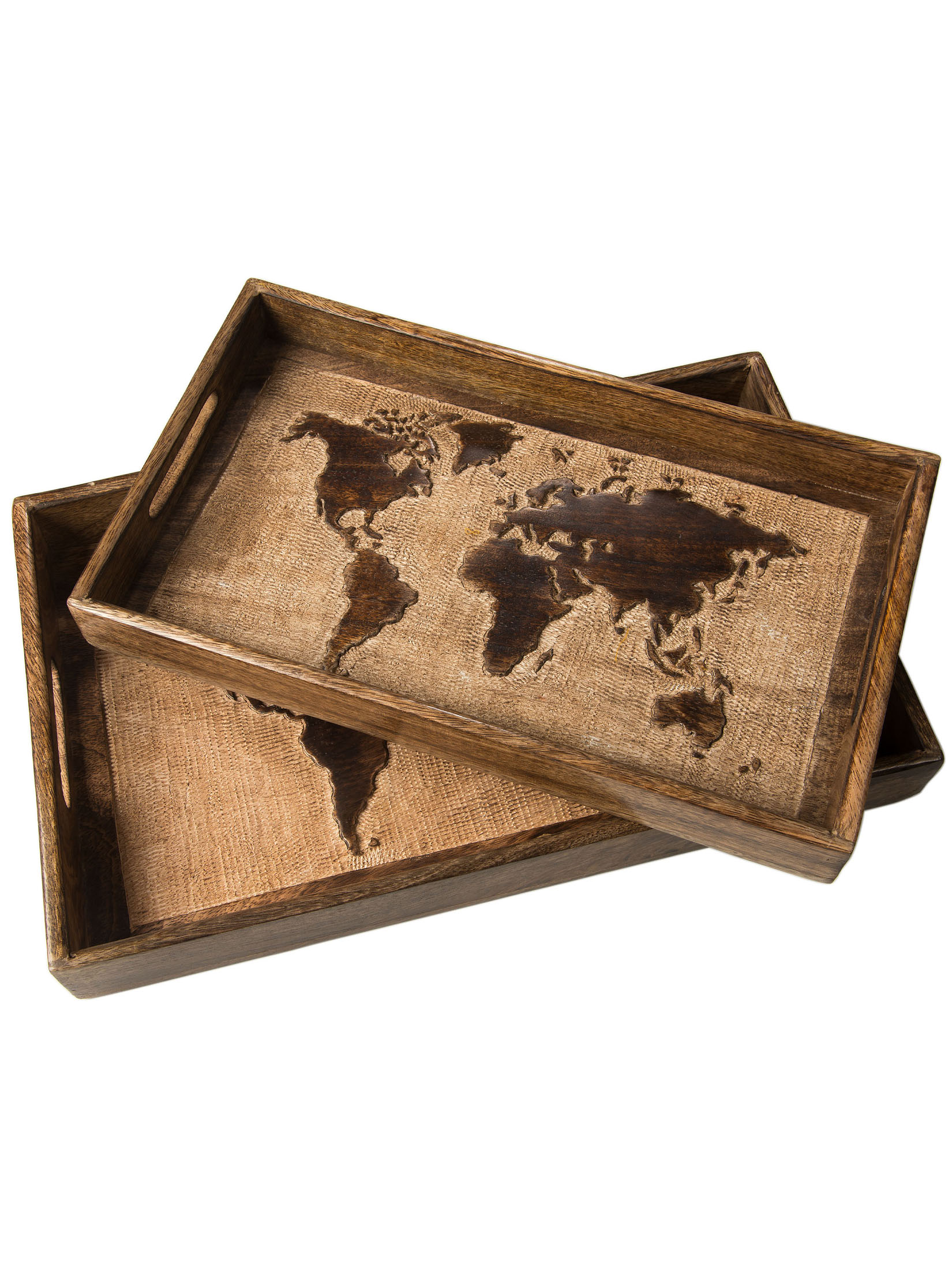 World Map Tray | Braun | ca. 28 x 43 x 5,0 cm | 2099640003