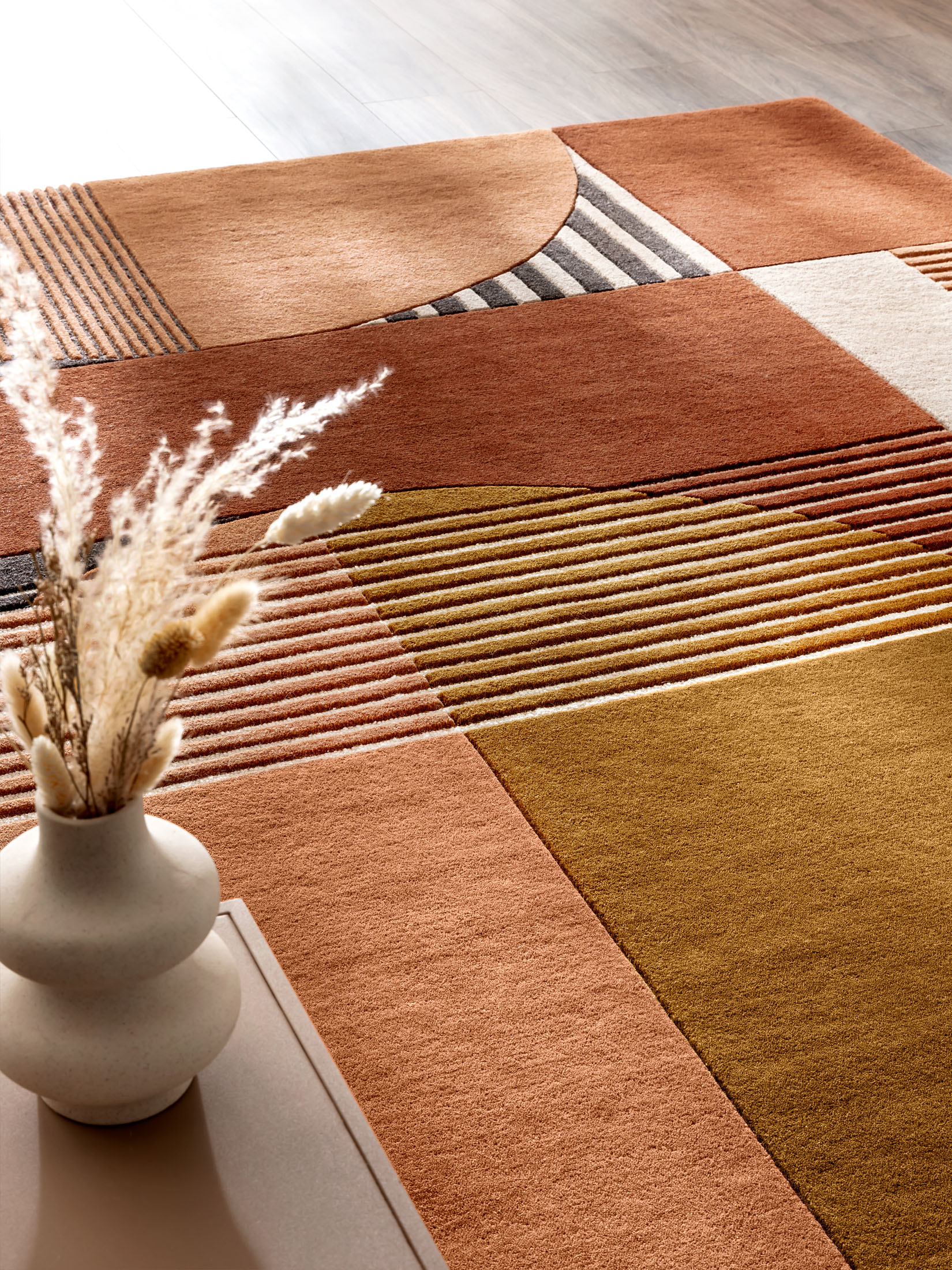 Moderner Teppich von Kibek - Cesena in Orange, 70 x 140 cm