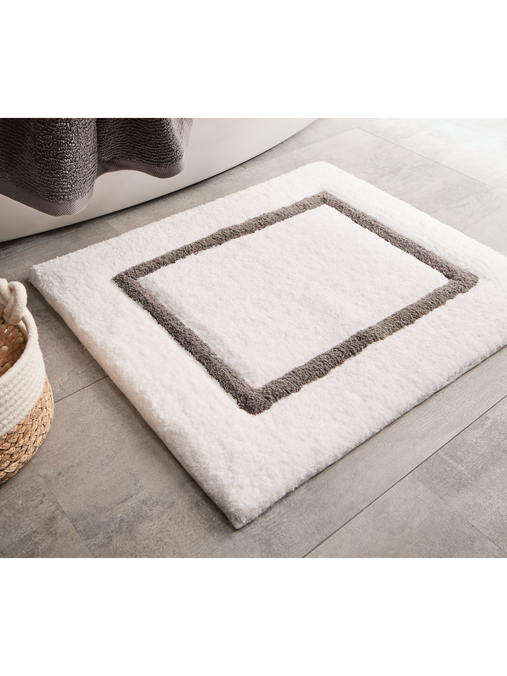 Badematte von Kibek - Cleo in Weiß, 50 x 60 cm