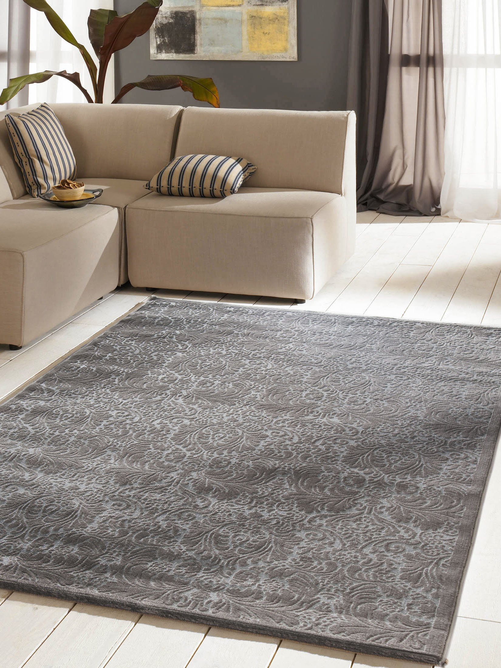 Marcia - Designer-Teppich von Kibek in Grau