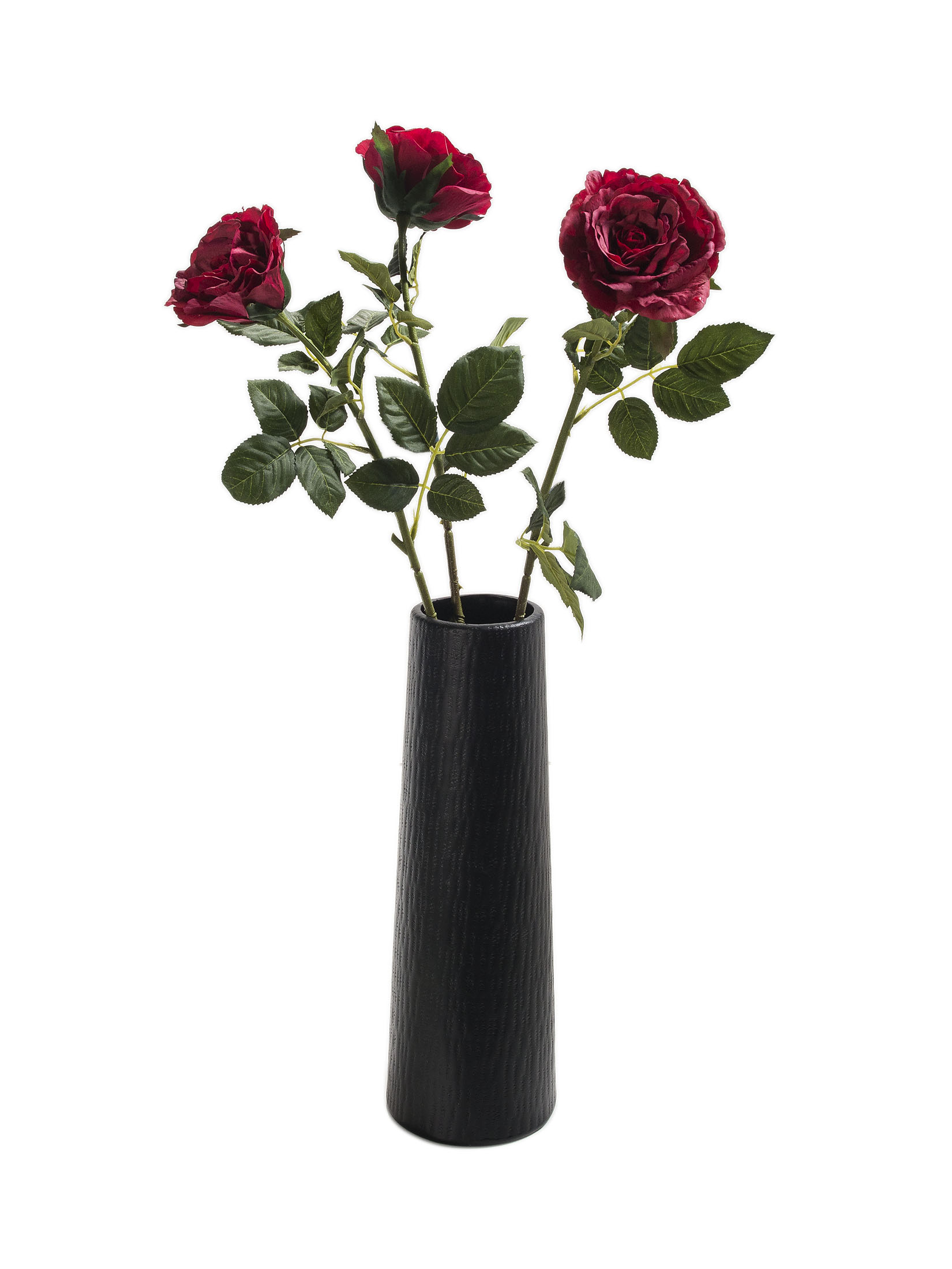 Vase von Kibek - Iskat in Schwarz, 13 x 13 x 40,5 cm