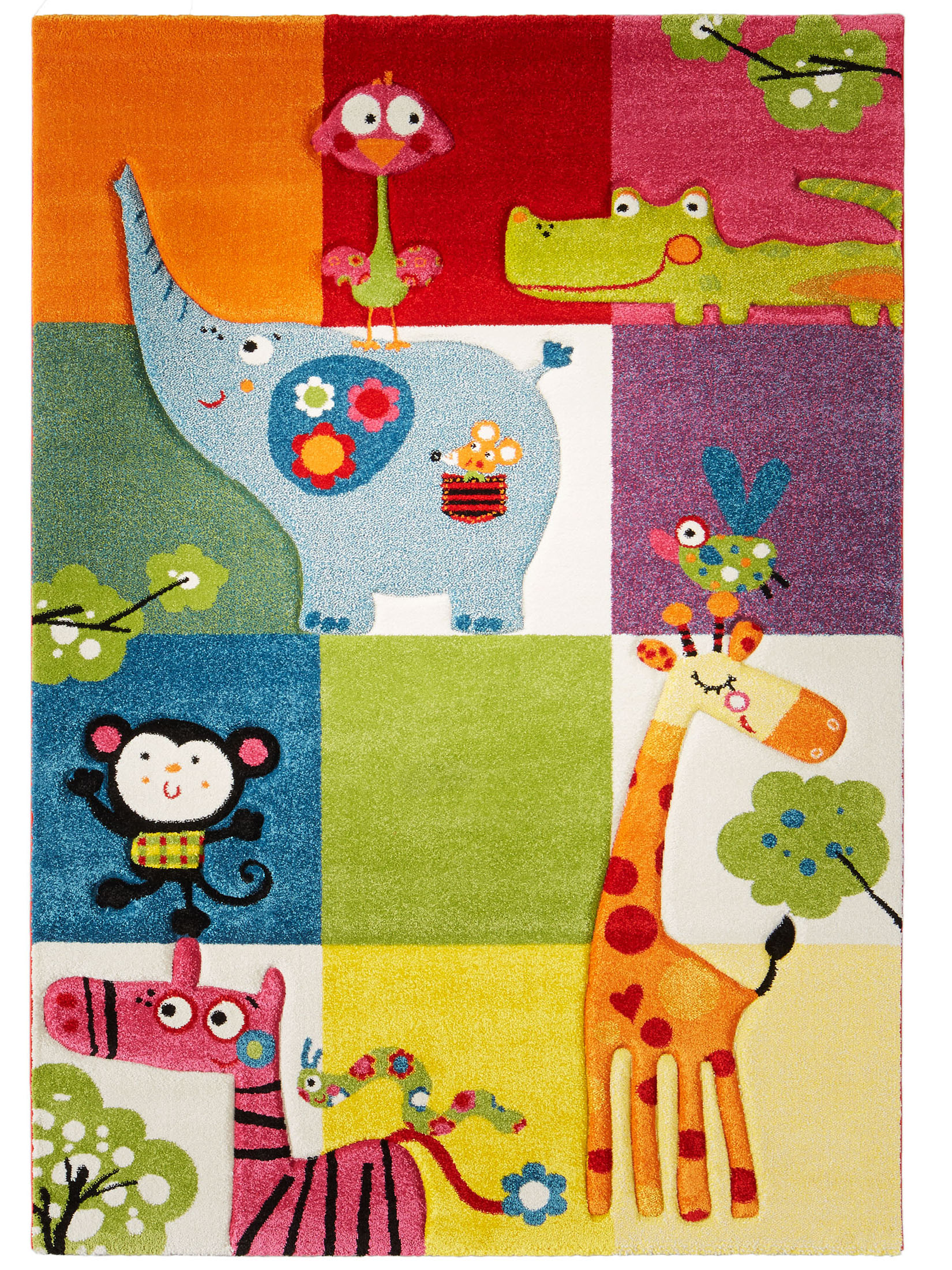 Crazy Zoo - Kinderteppich von Kibek in Multicolor