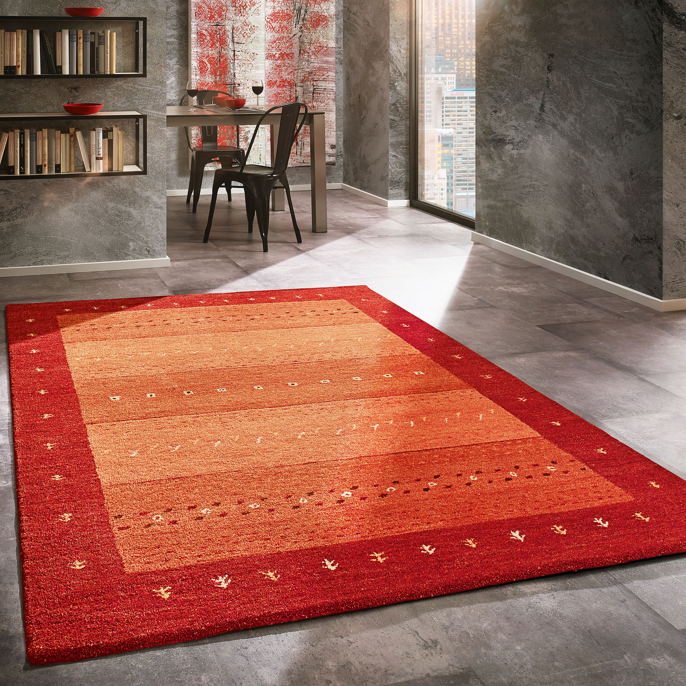 Palitana - Gabbeh-Teppich von Kibek in Rot