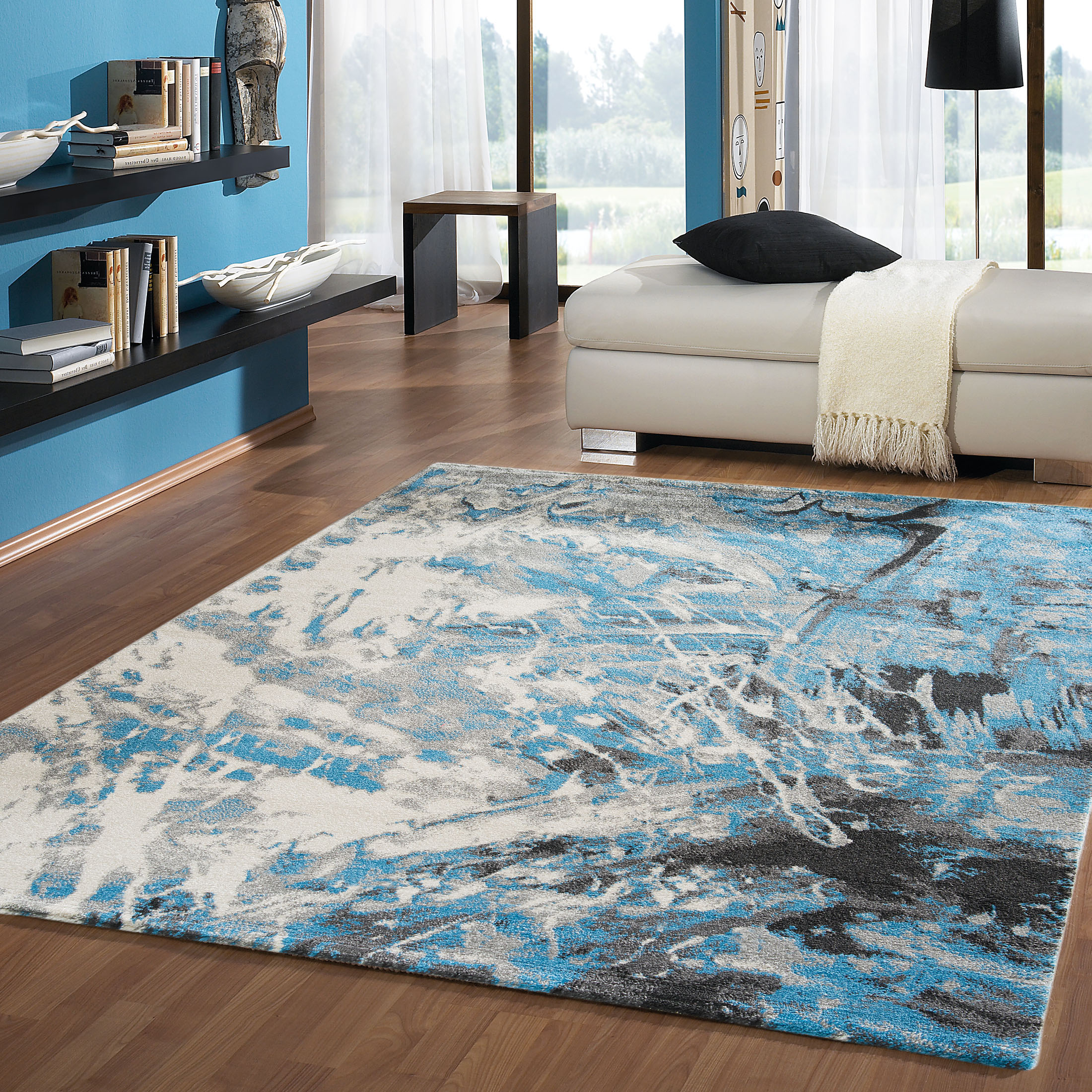 Cassat - Designer-Teppich von Kibek in Blau