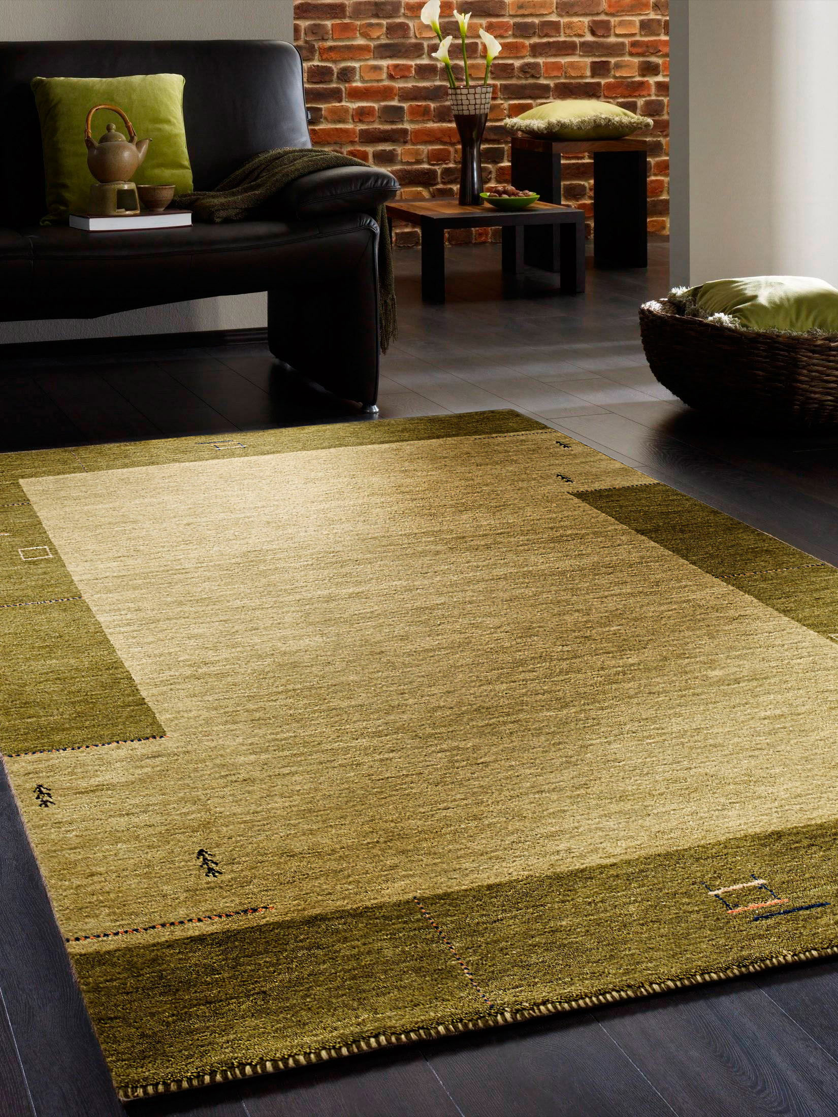 Sadola - Gabbeh-Teppich von Kibek in Grün