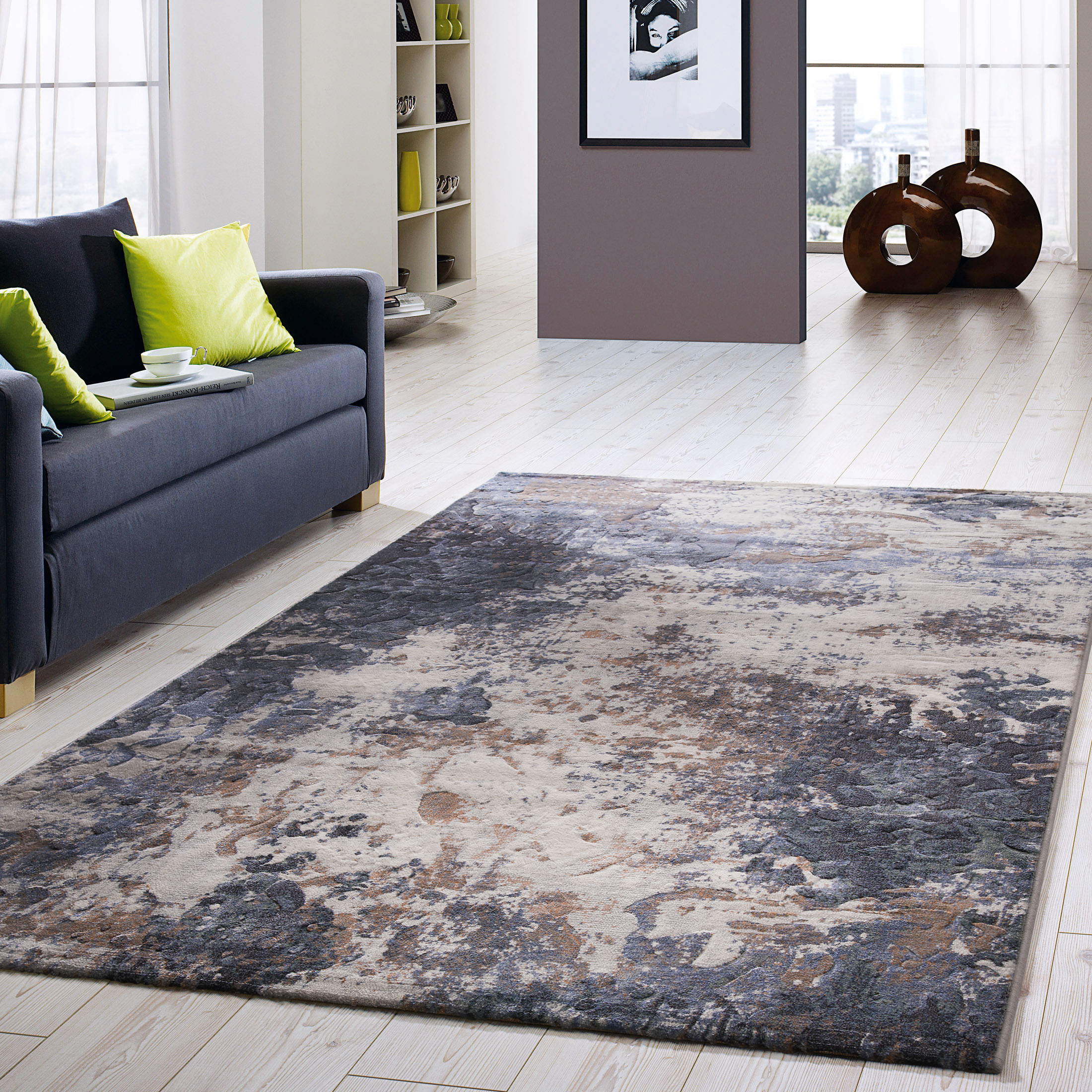 Precious - Designer-Teppich von Kibek in Silber