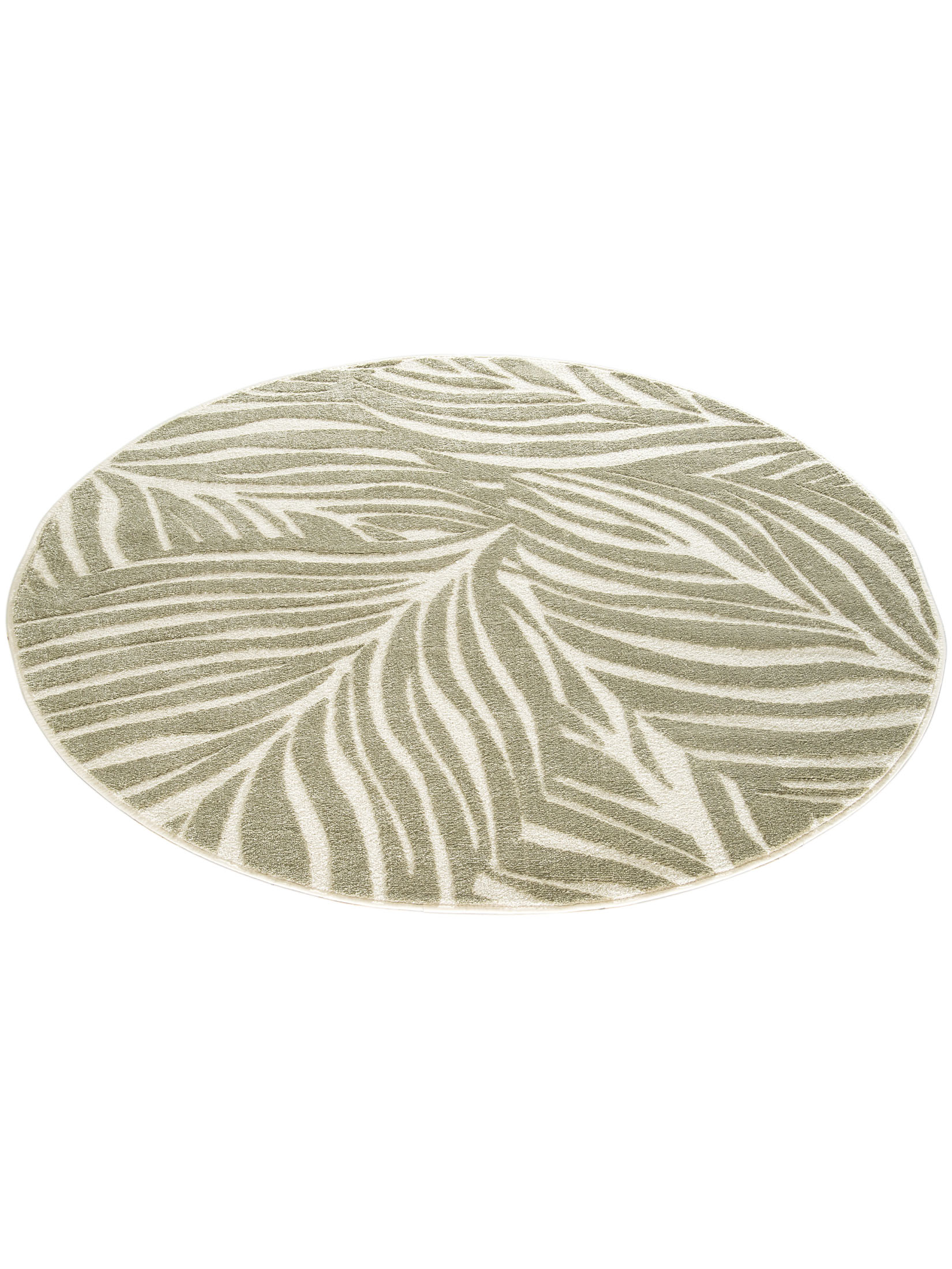 Moderner Teppich von Kibek - Pianta in Grün, 120 cm rund