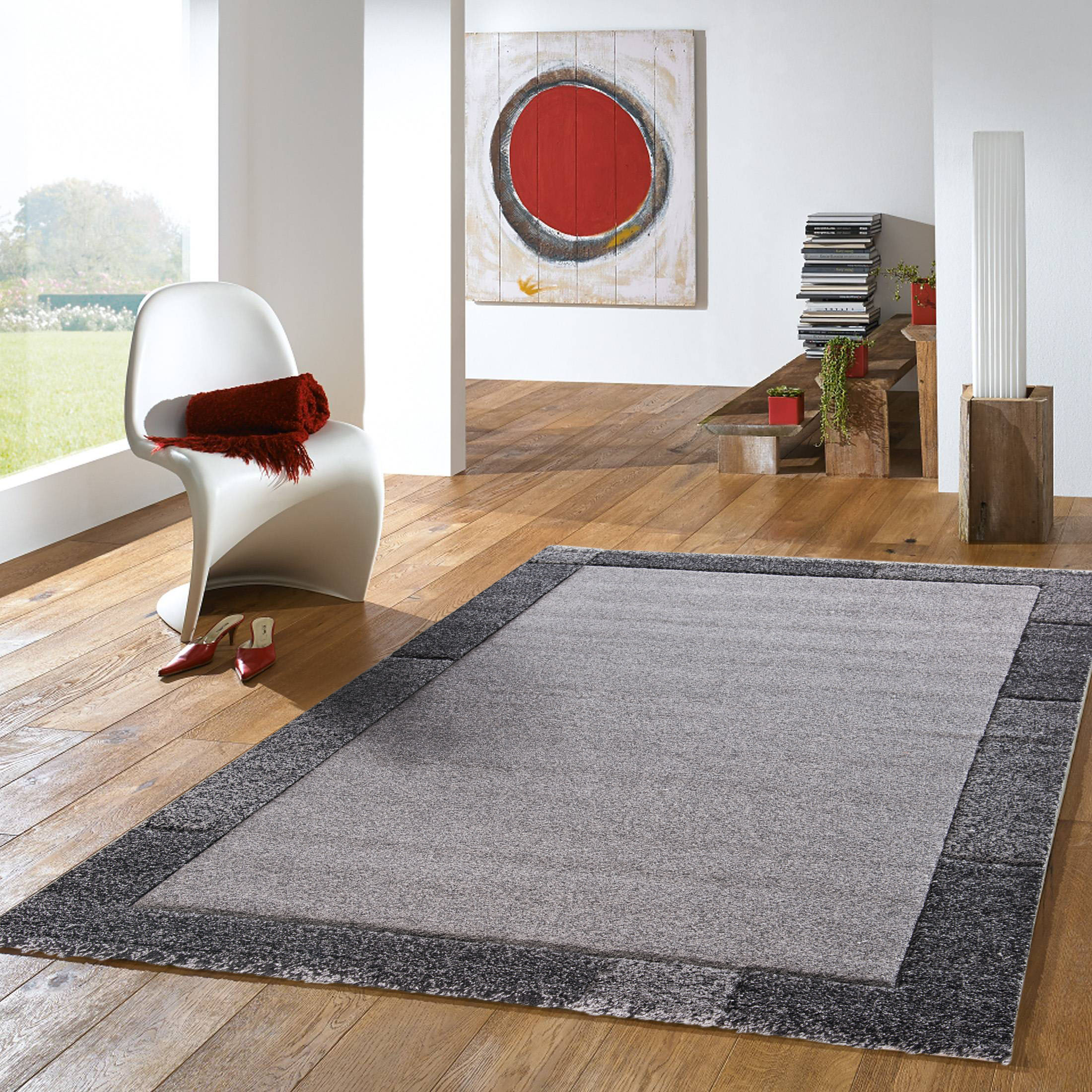 Celia Border - Designer-Teppich von Kibek in Grau