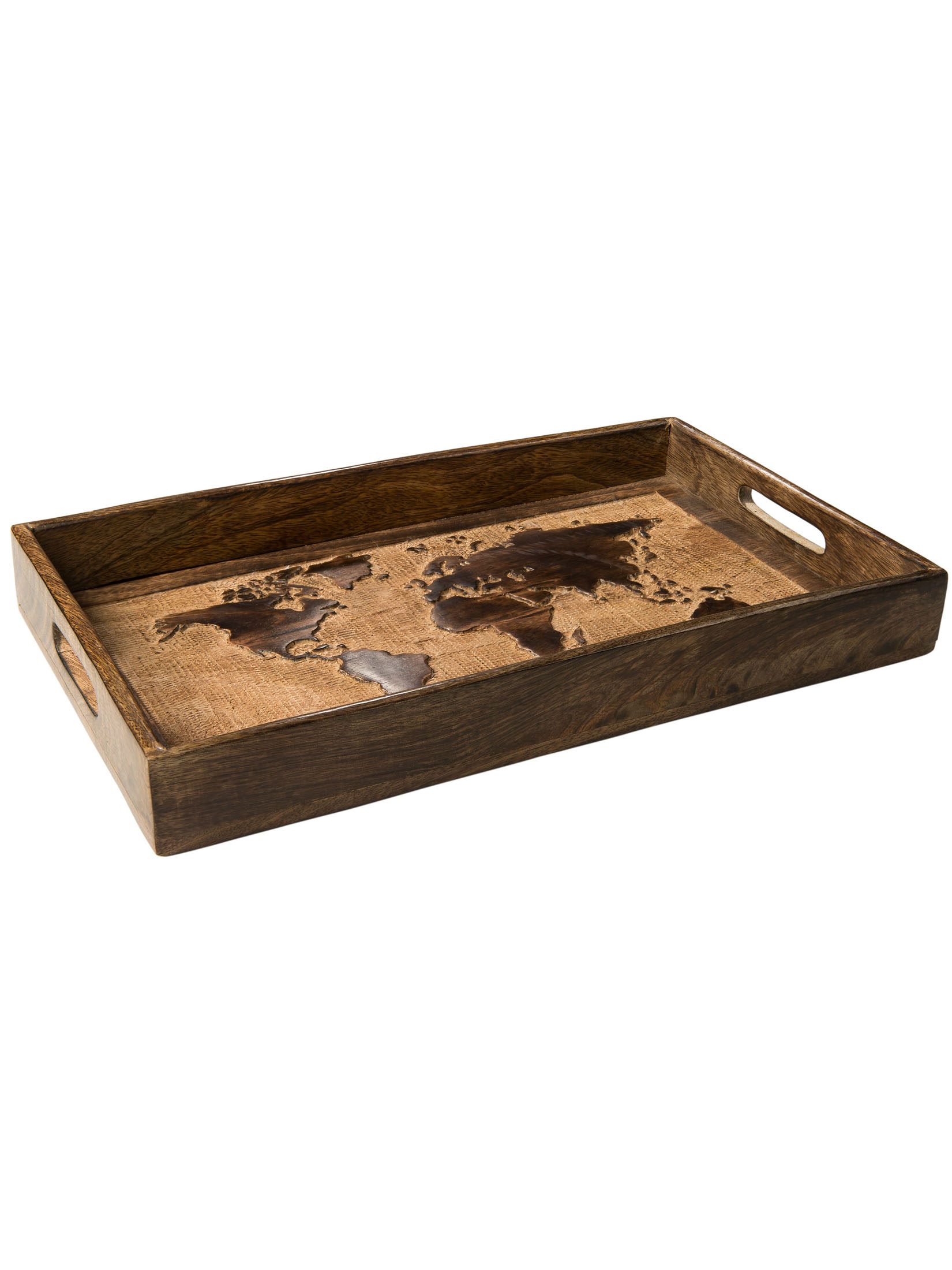 World Map Tray | Braun | ca. 28 x 43 x 5,0 cm | 2099640002