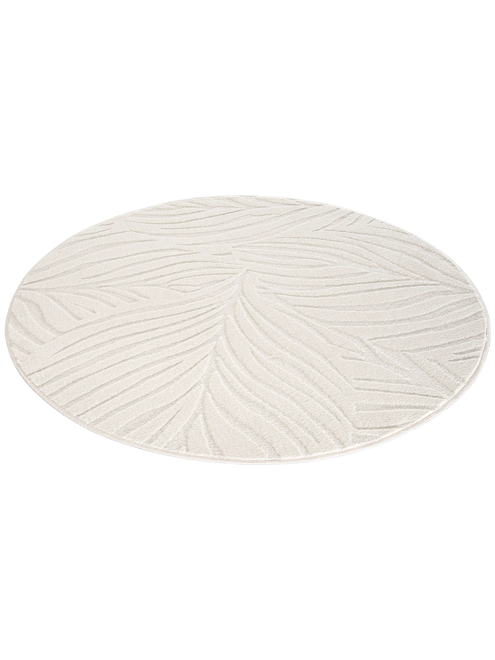 Moderner Teppich von Kibek - Pianta in Beige, 160 cm rund