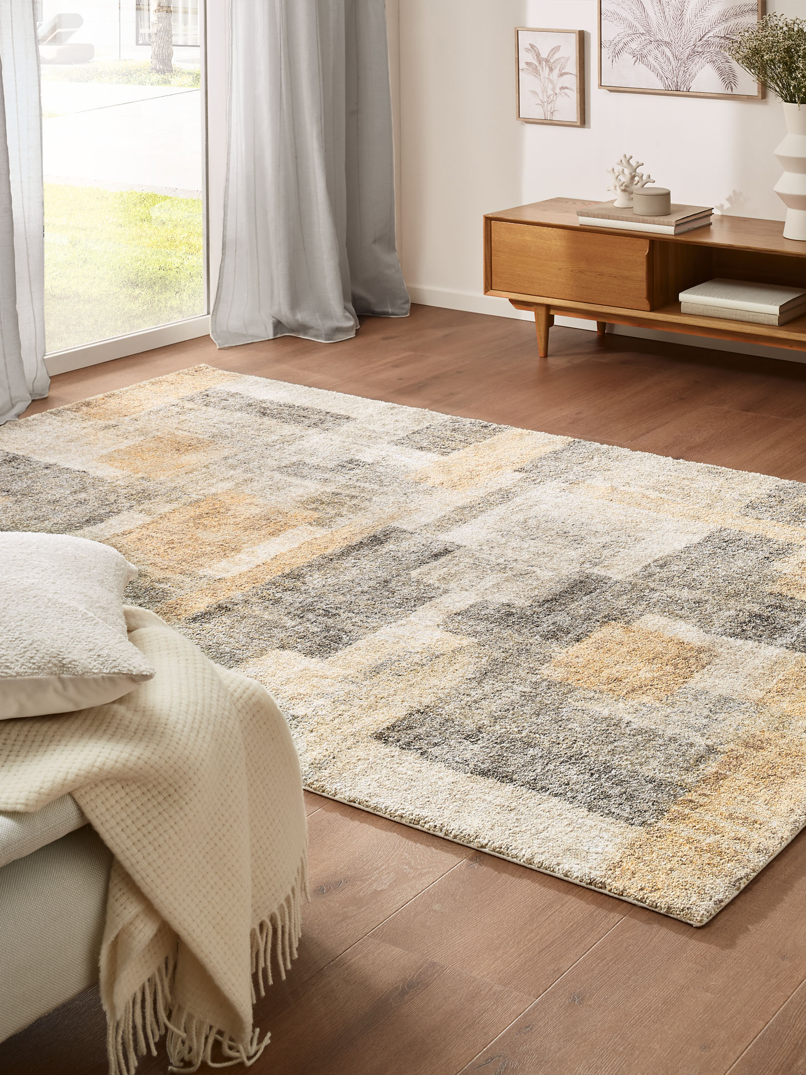 Moderner Teppich von Kibek - Mellow in Grau, 160 x 235 cm