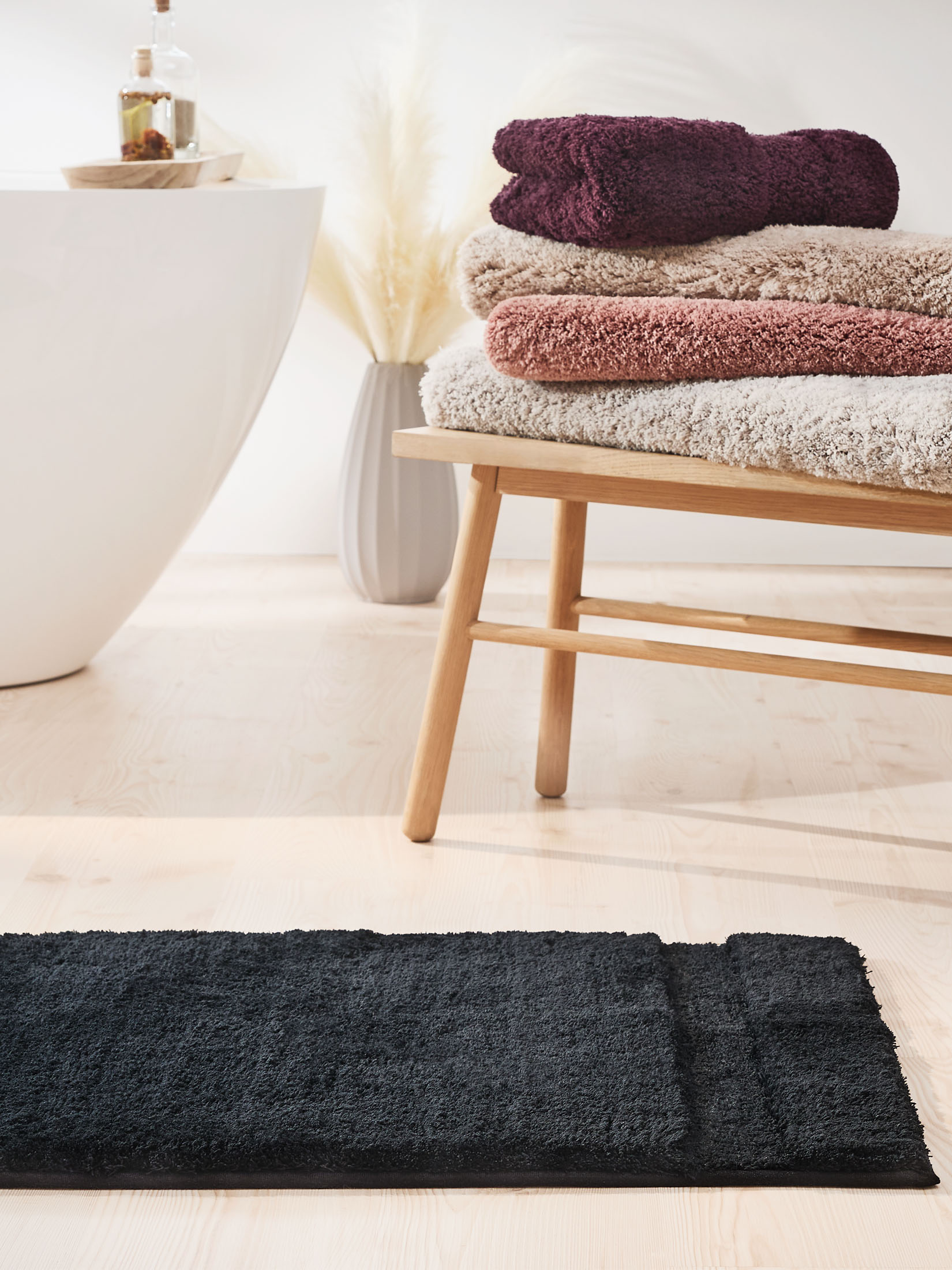 Badematten von Kibek - Lania in Grau, 50 x 60 cm