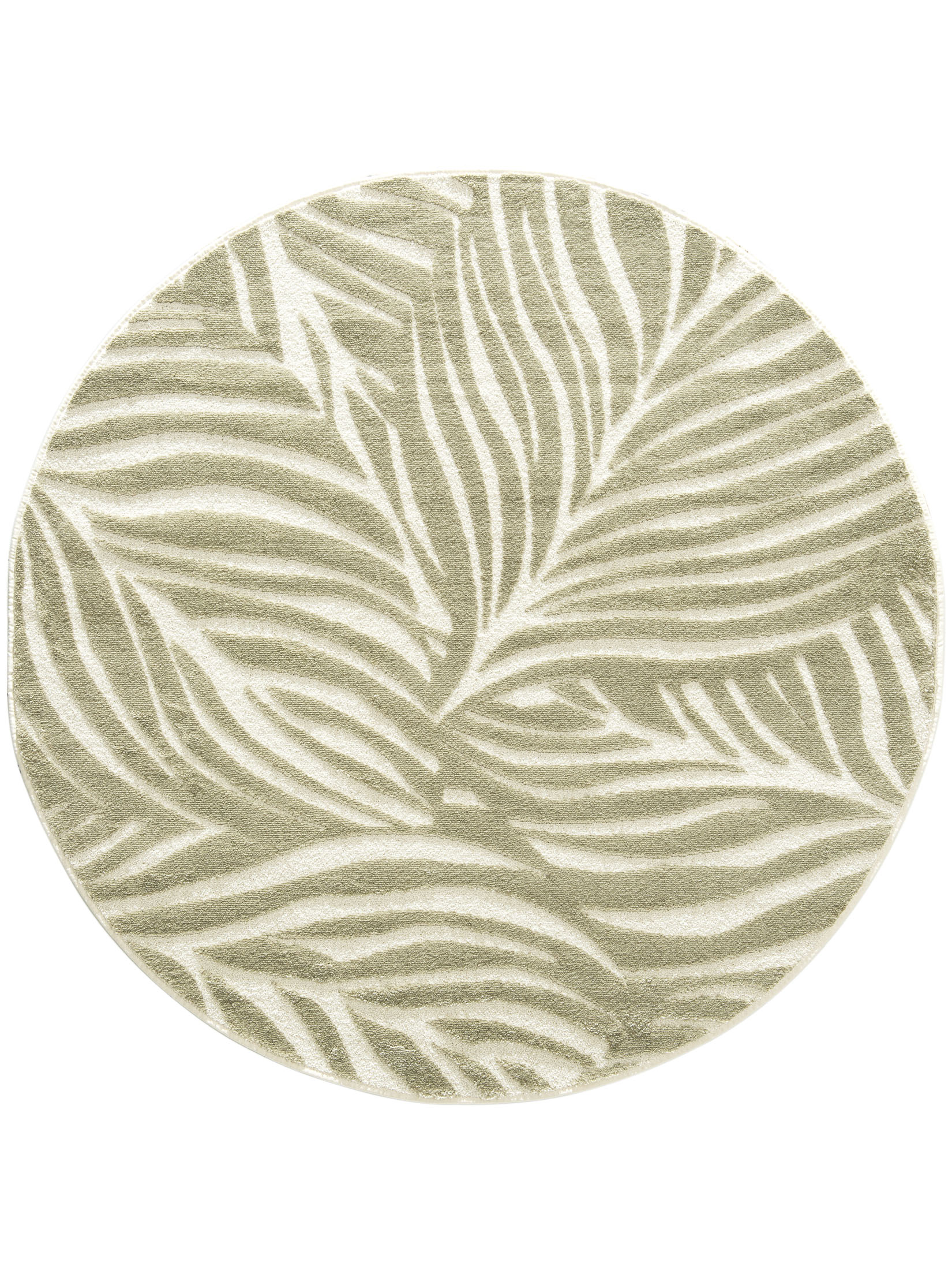 Moderner Teppich von Kibek - Pianta in Grün, 120 cm rund