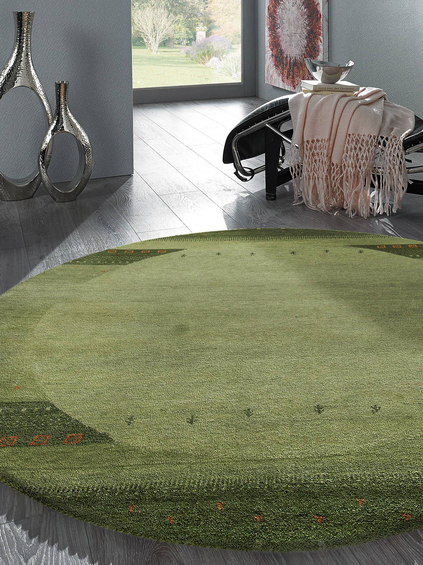 Baberu - Gabbeh-Teppich von Kibek in Grün