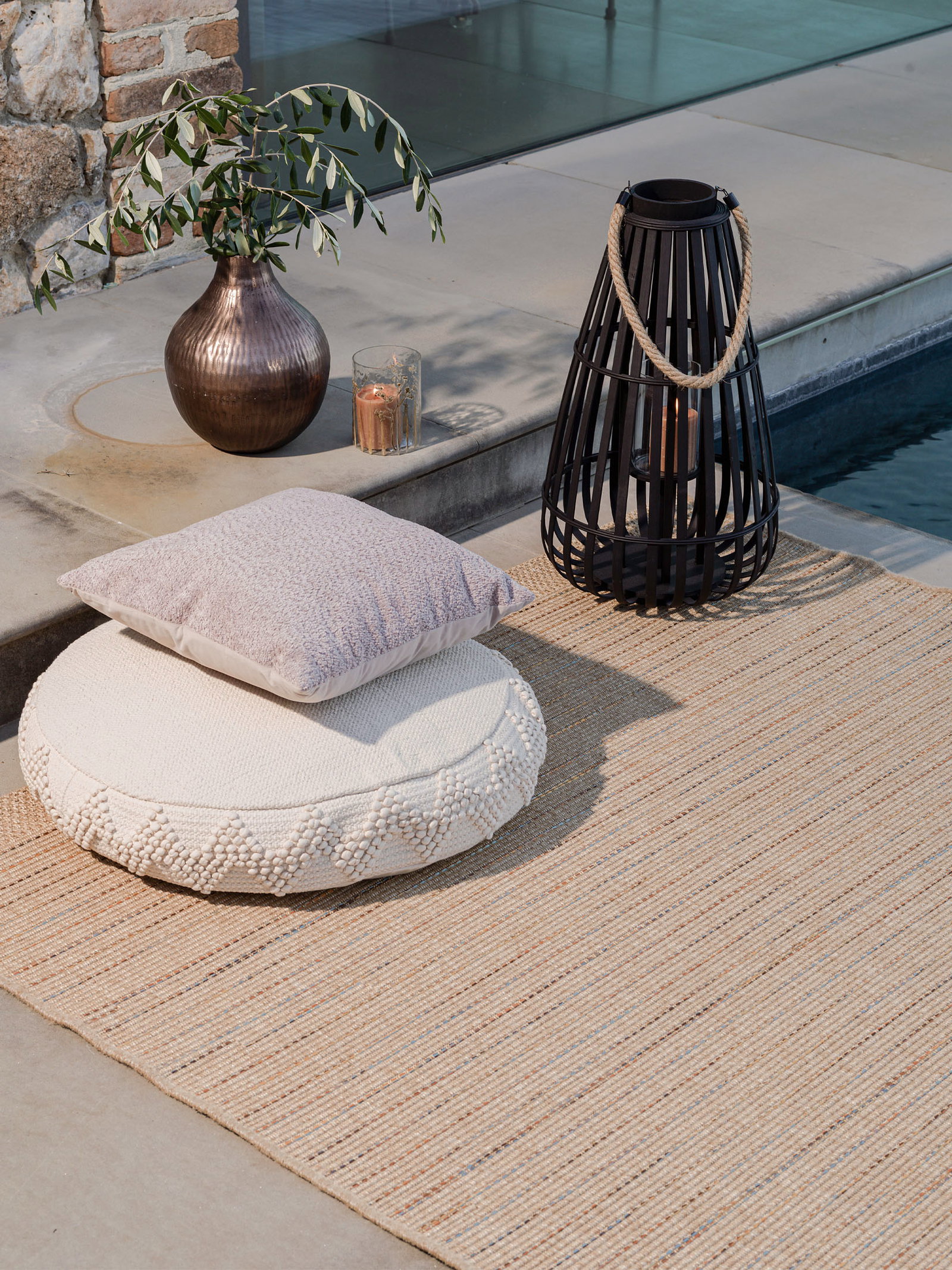 Outdoorteppich von Kibek - Savaneta in Natur-Taupe, 80 x 150 cm