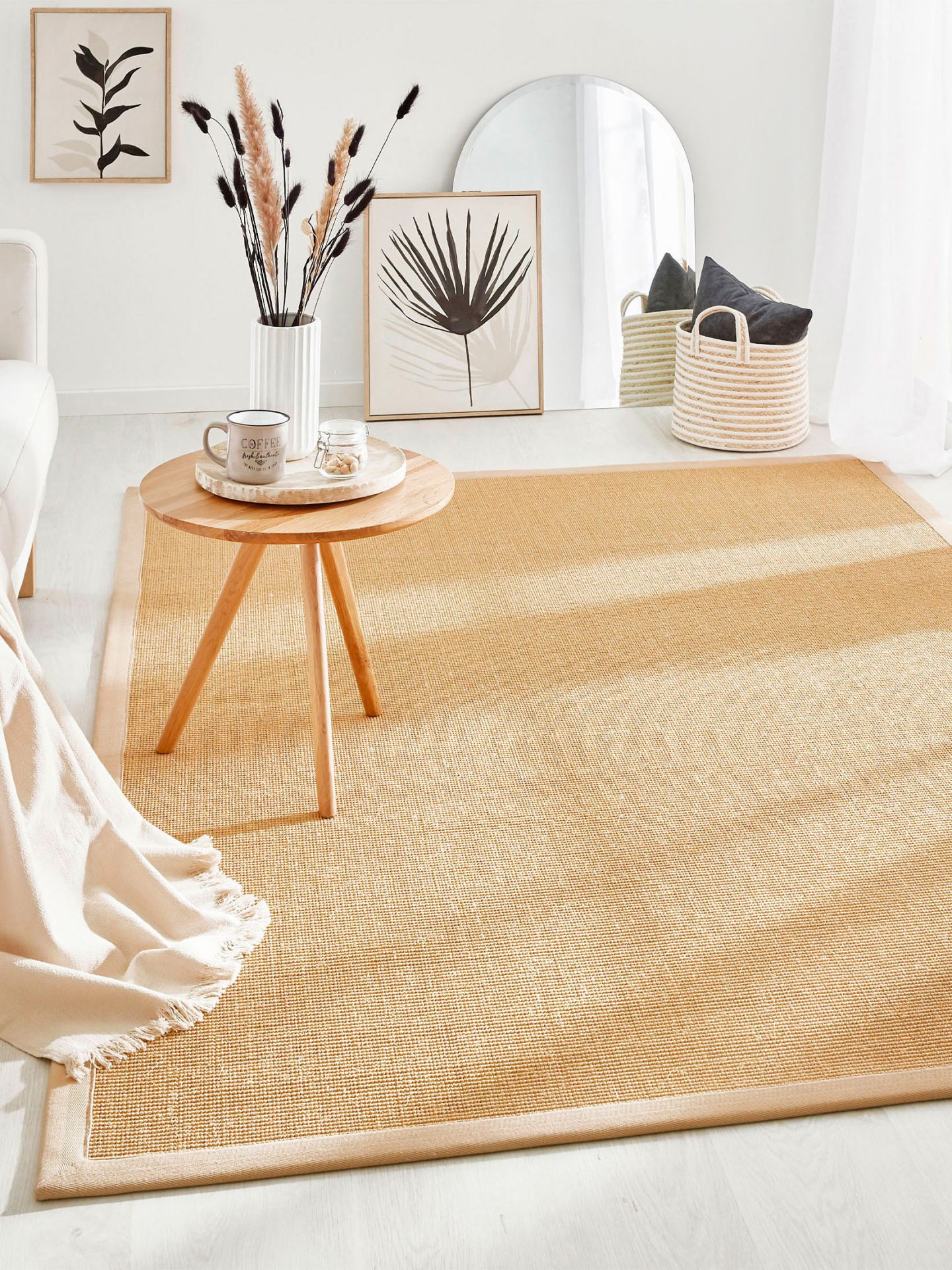 Sisal-Teppich von Kibek - Aruba Nature in Creme, 40 x 60 cm