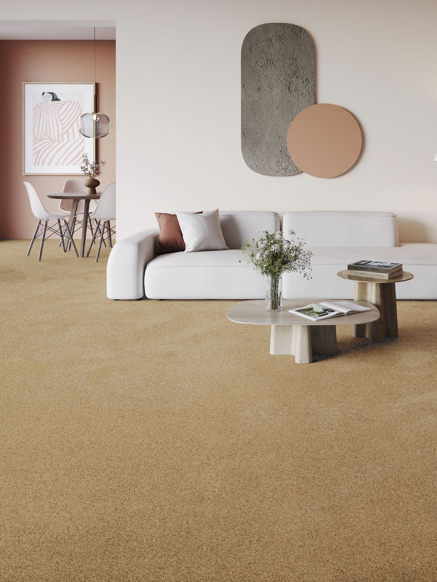 Velours-Teppichboden von Kibek - Amador in Orange, ca. 400 cm