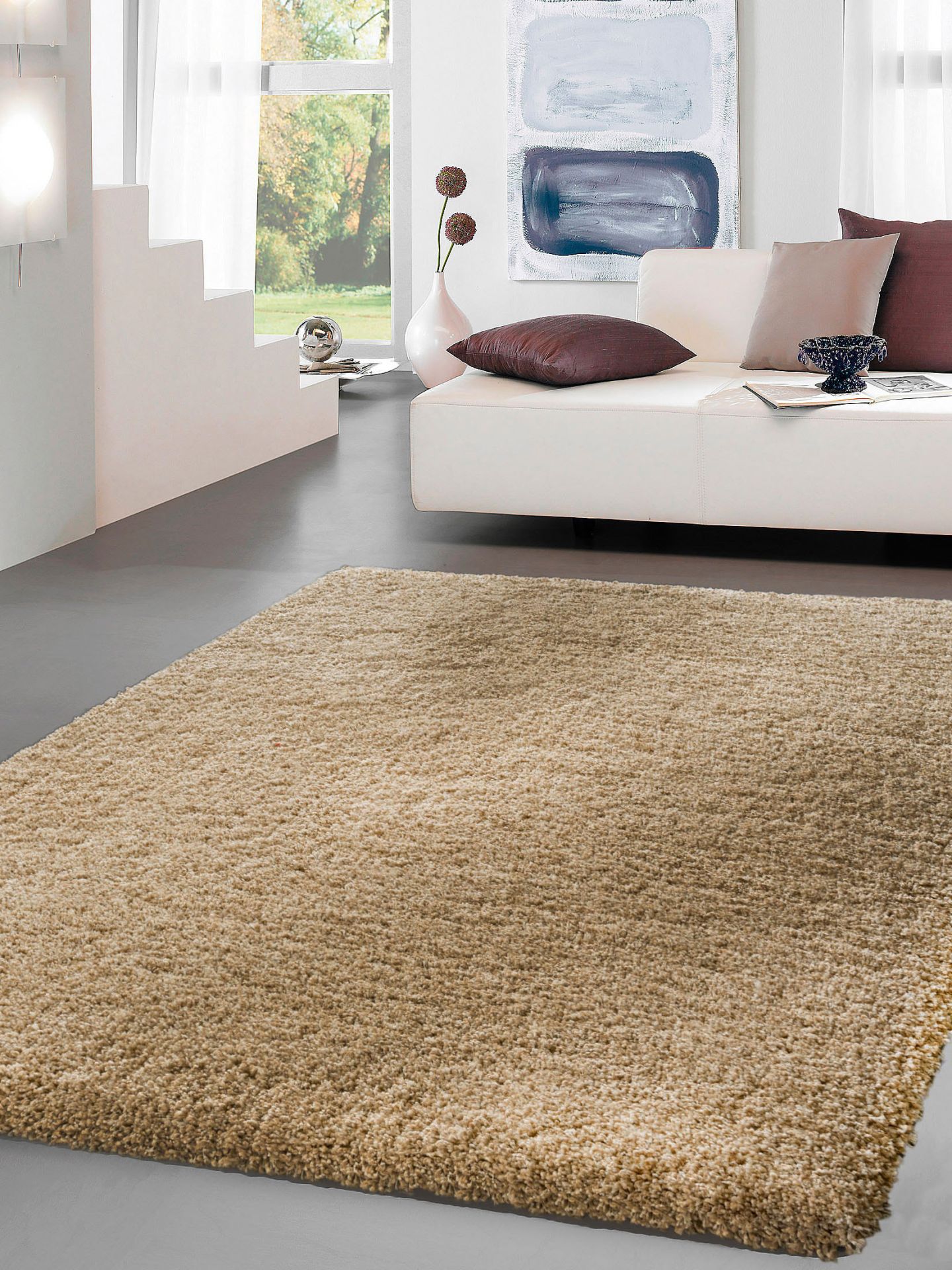 Creation - Langflor-Teppich von Kibek in Beige