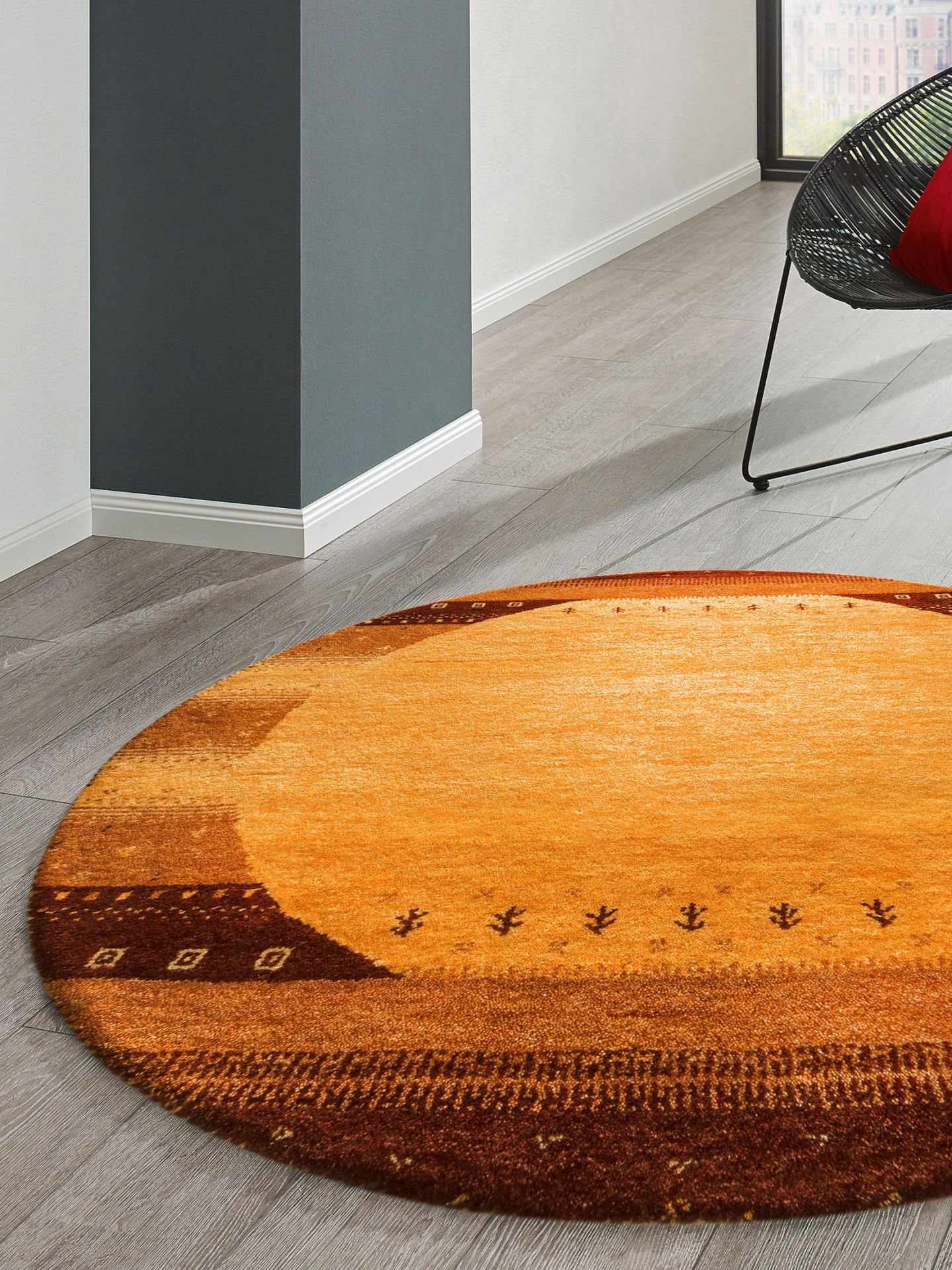 Baberu - Gabbeh-Teppich von Kibek in Orange