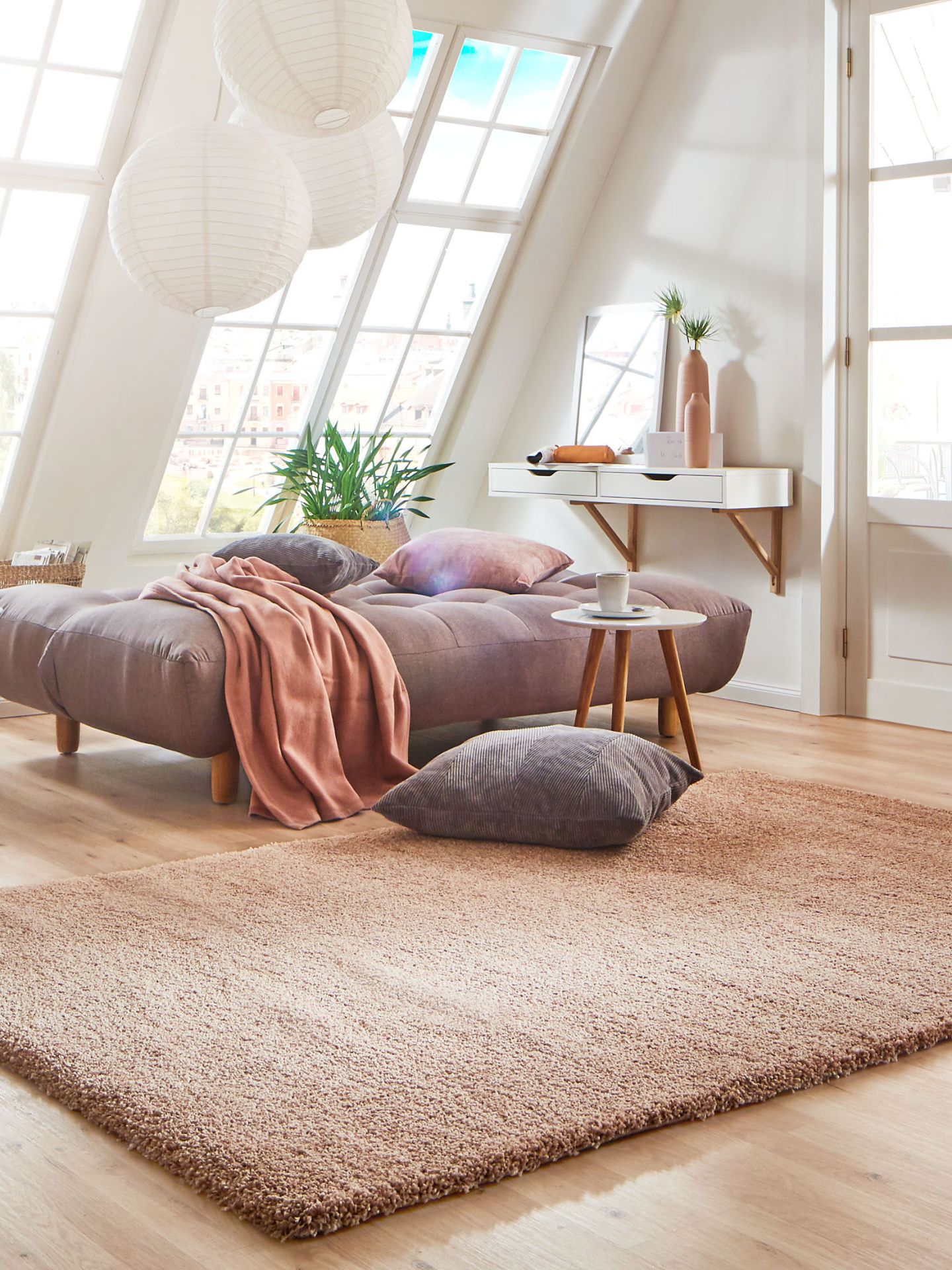 Uni-Teppich von Kibek - Lounge in Rosa, 200 x 290 cm