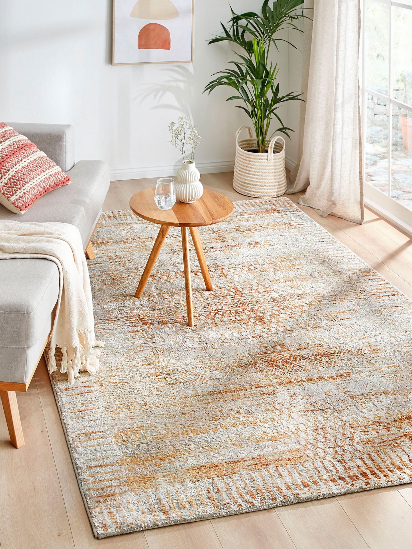 Handweb-Teppich von Kibek, Cullen in Gold, 80x150cm